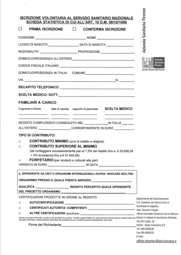 [SSN] Tessera Sanitaria 義大利醫療保險如何申辦？ How to apply SSN for Tessera ...